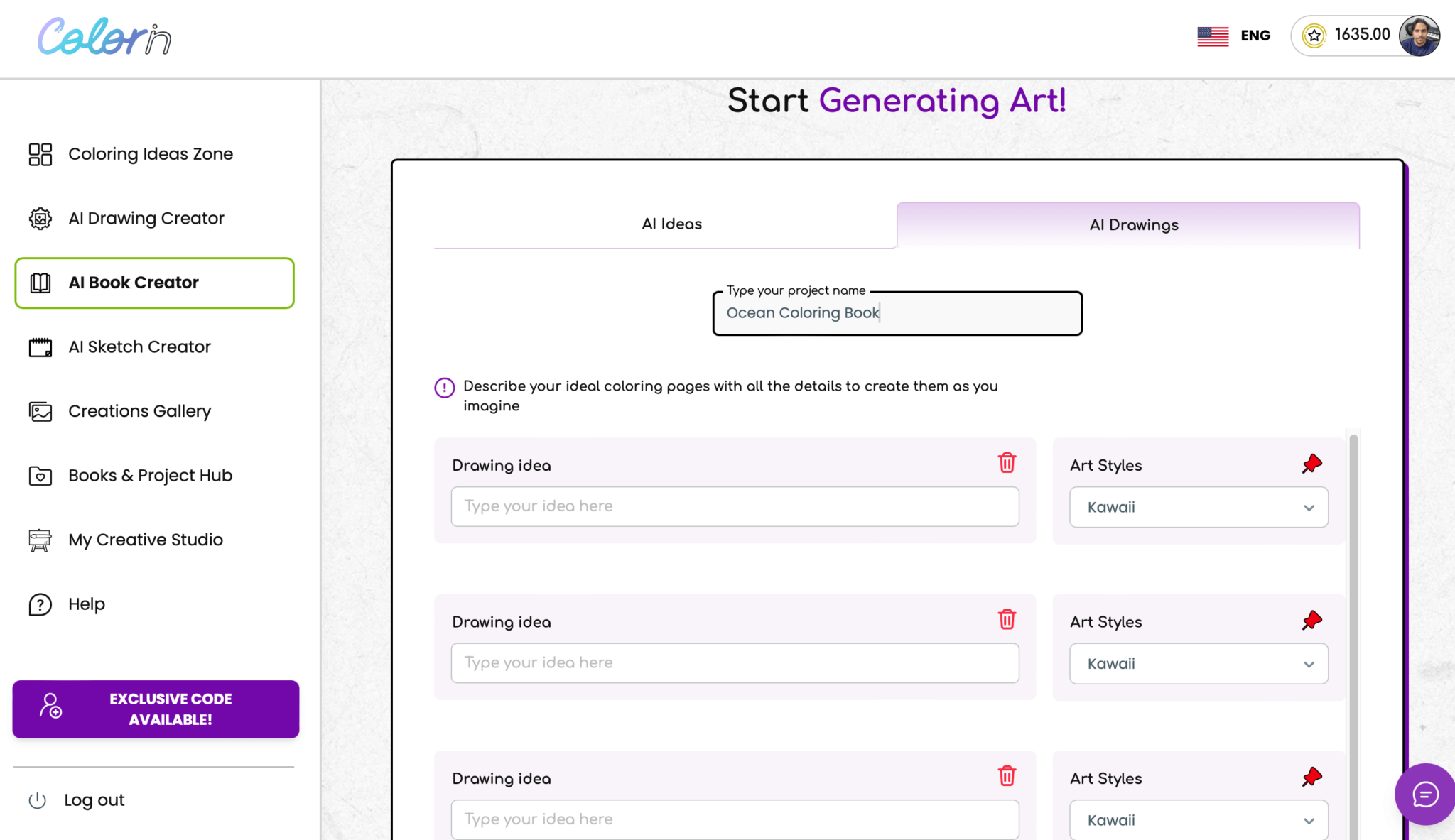 Coloring Book Generator - Colorin AI
