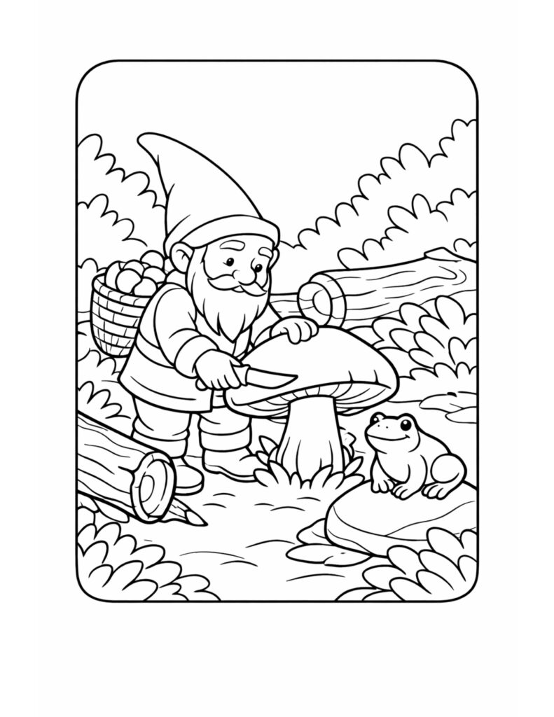 Free gnome coloring pages to download and print