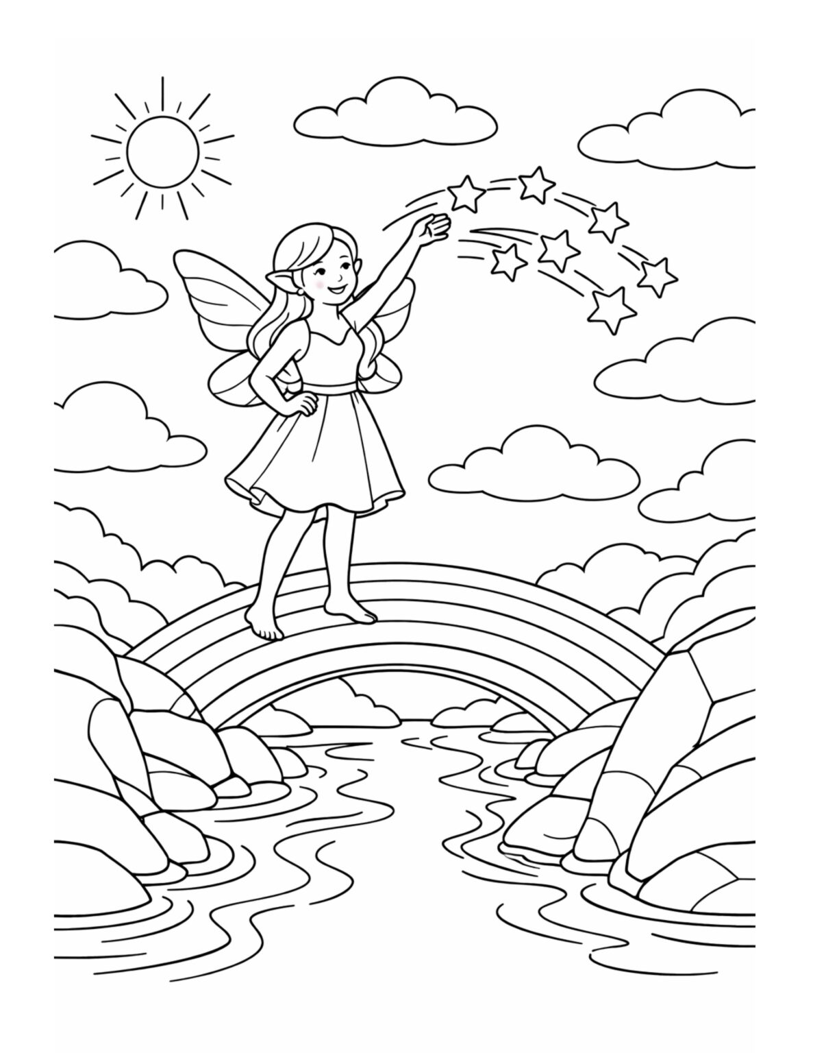 Free fairy coloring pages to download and print