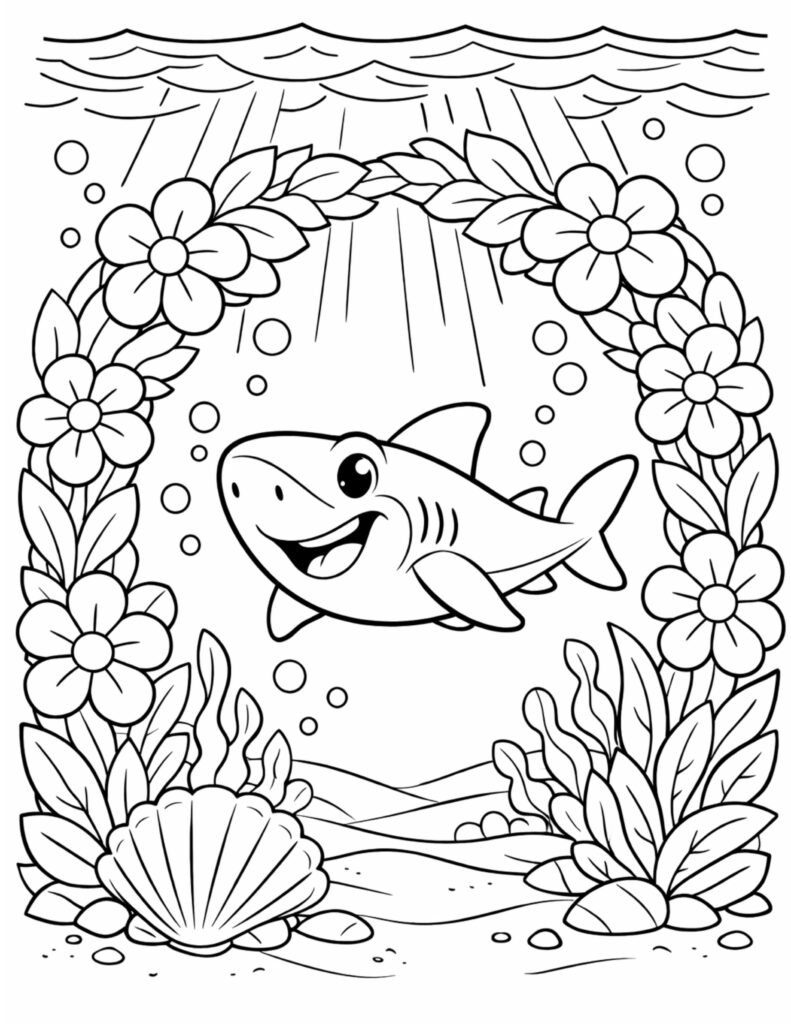 Free shark coloring pages to download and print